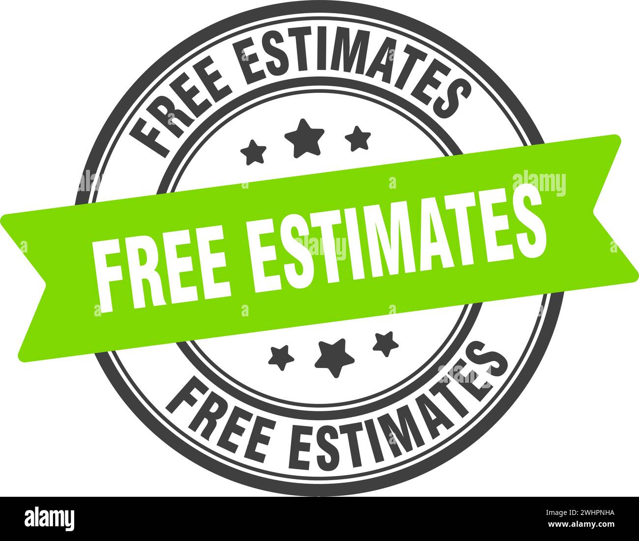 free estimates stamp. free estimates round sign. label on transparent ...