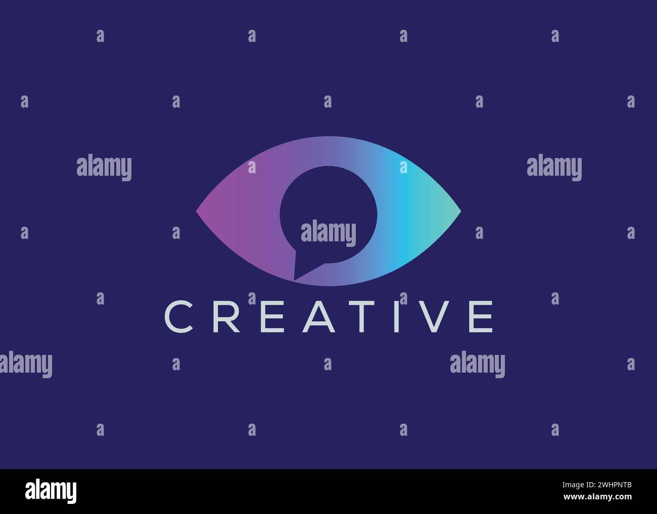 Minimalist eye chat logo design vector template. Creative modern vision ...