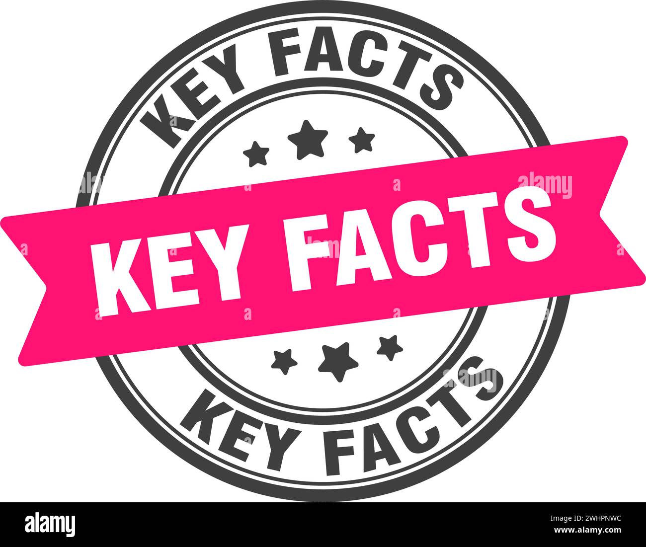 key facts stamp. key facts round sign. label on transparent background ...