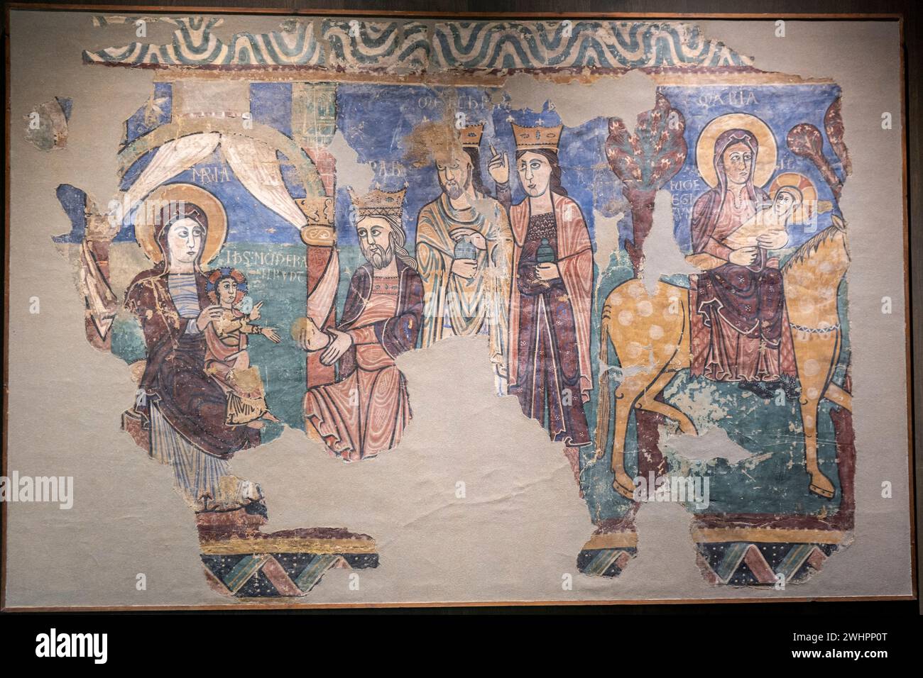 mural paintings of Navasa, 12th century, fresco torn and transferred to ...