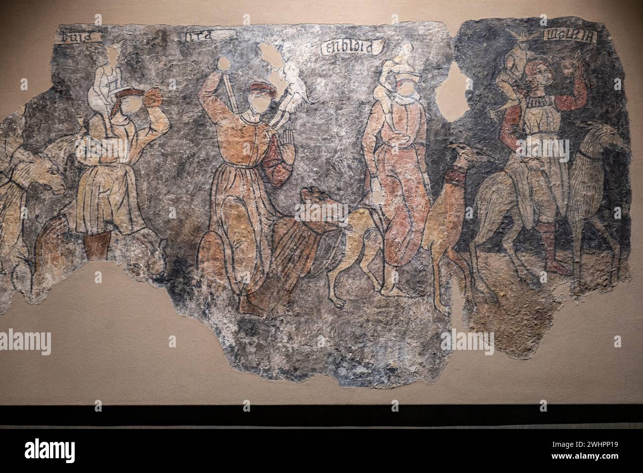 seven deadly sins,, Sieso wall paintings, 16th century, fresco torn off ...