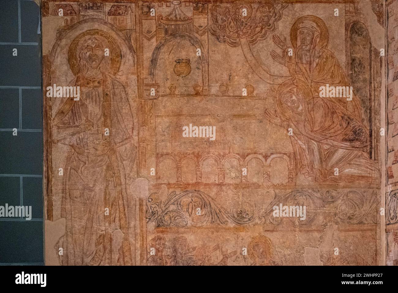 Saint Lucia with her mother visiting the tomb of Saint Agueda,, wall ...