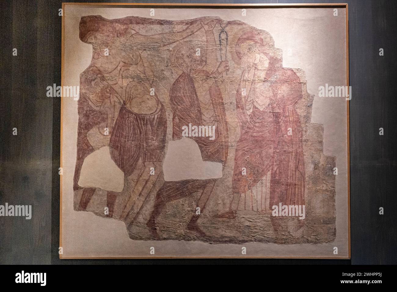 Descent, inert body of Christ held by José de Arimatea, mural paintings ...