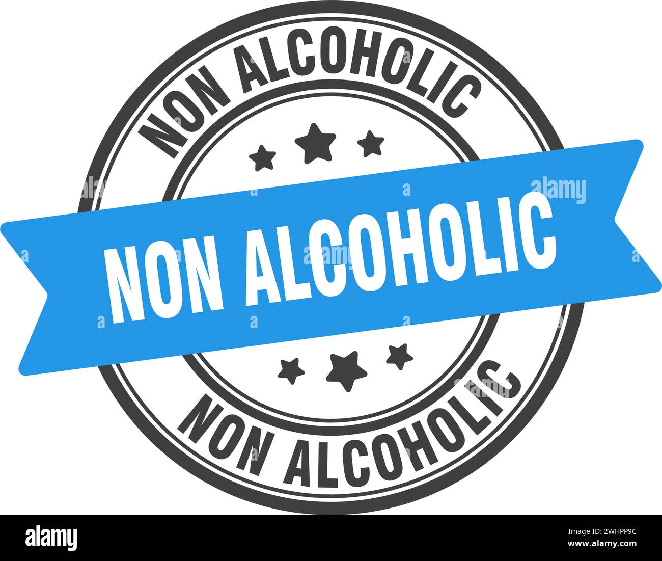 non alcoholic stamp. non alcoholic round sign. label on transparent ...