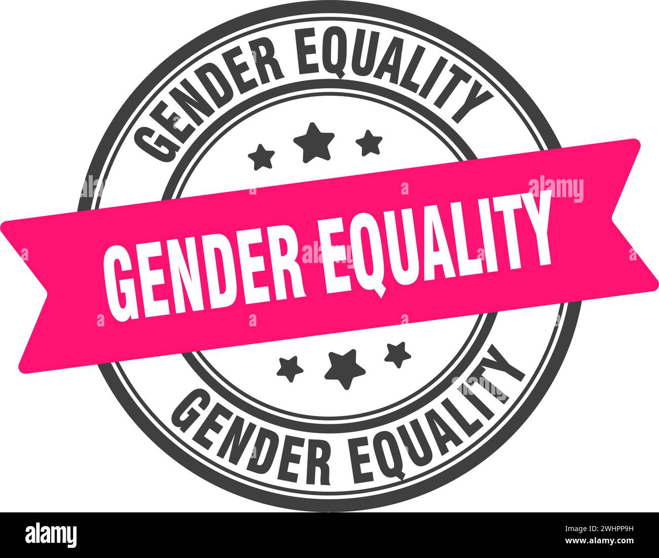 gender equality stamp. gender equality round sign. label on transparent ...