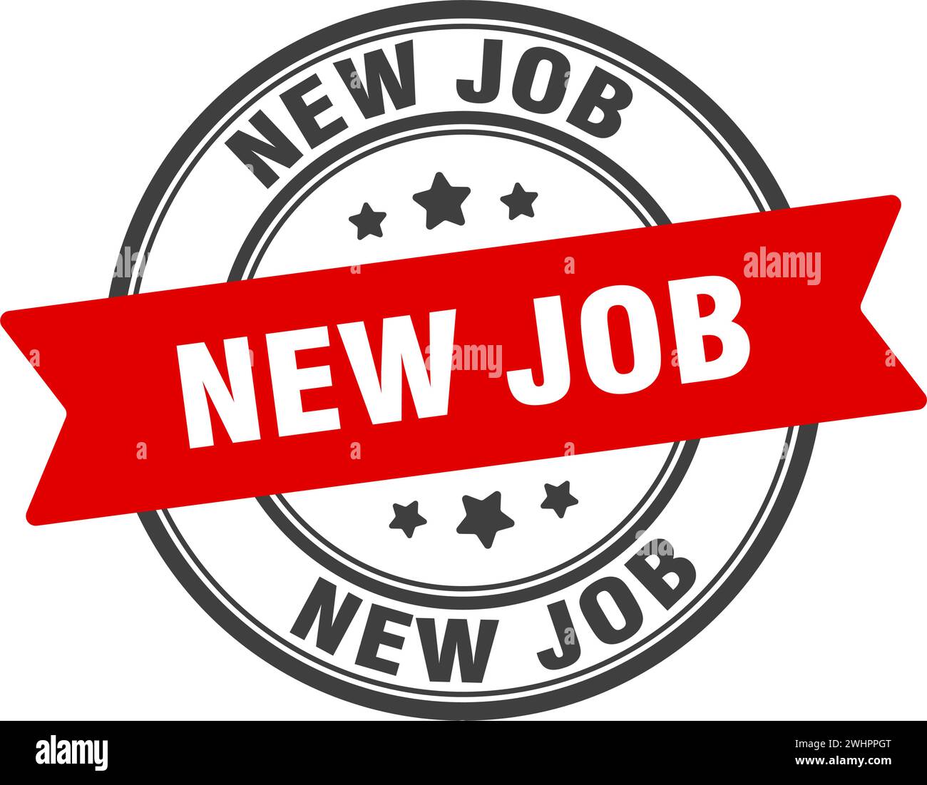 new job stamp. new job round sign. label on transparent background ...