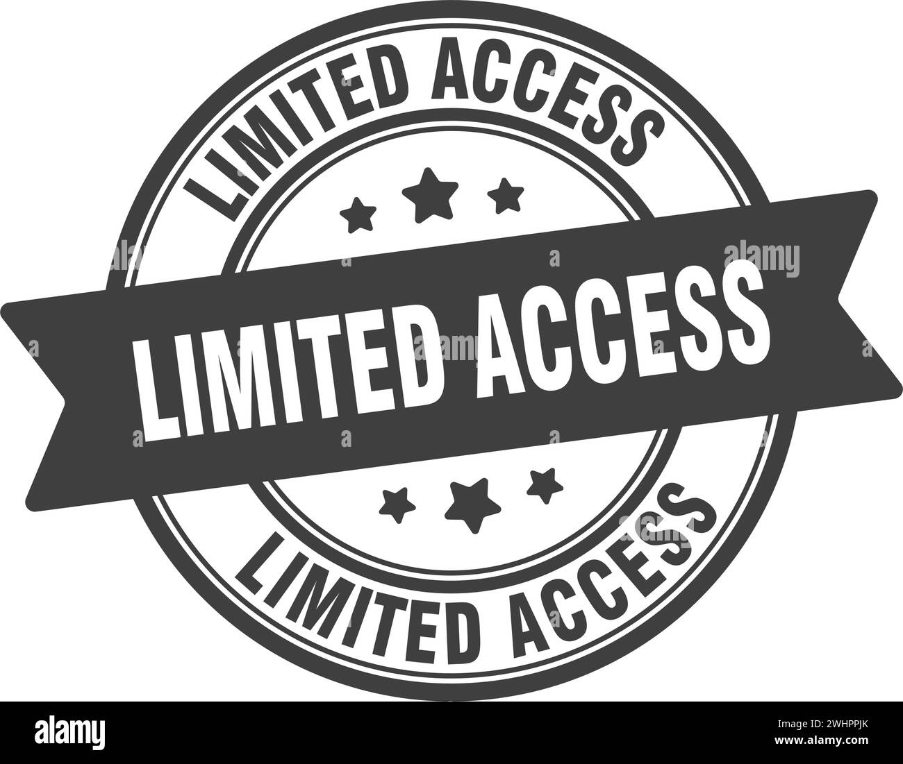 limited access stamp. limited access round sign. label on transparent ...