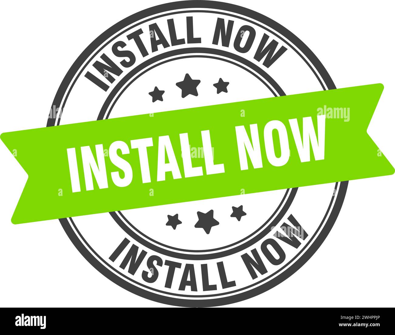 install now stamp. install now round sign. label on transparent ...