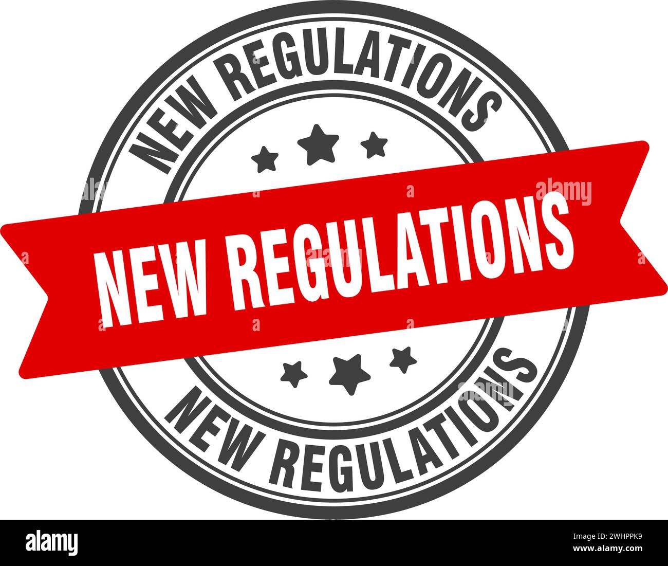 new regulations stamp. new regulations round sign. label on transparent ...