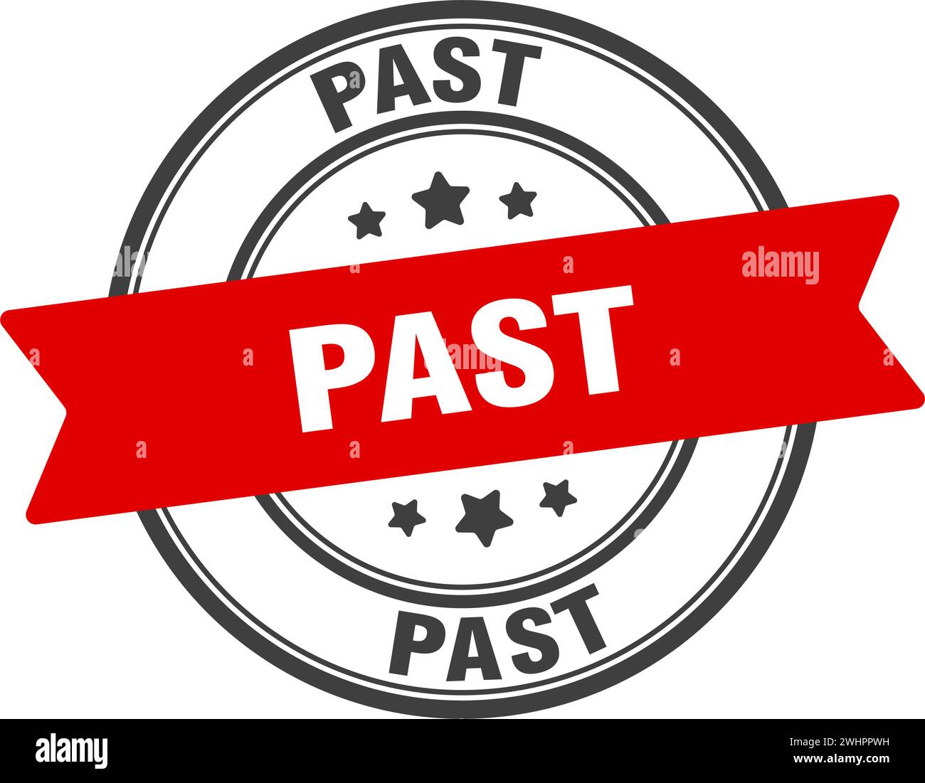 past stamp. past round sign. label on transparent background Stock ...