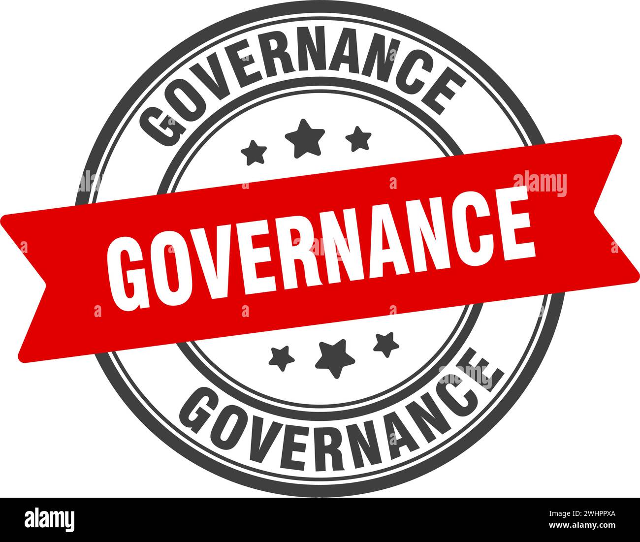 governance stamp. governance round sign. label on transparent ...