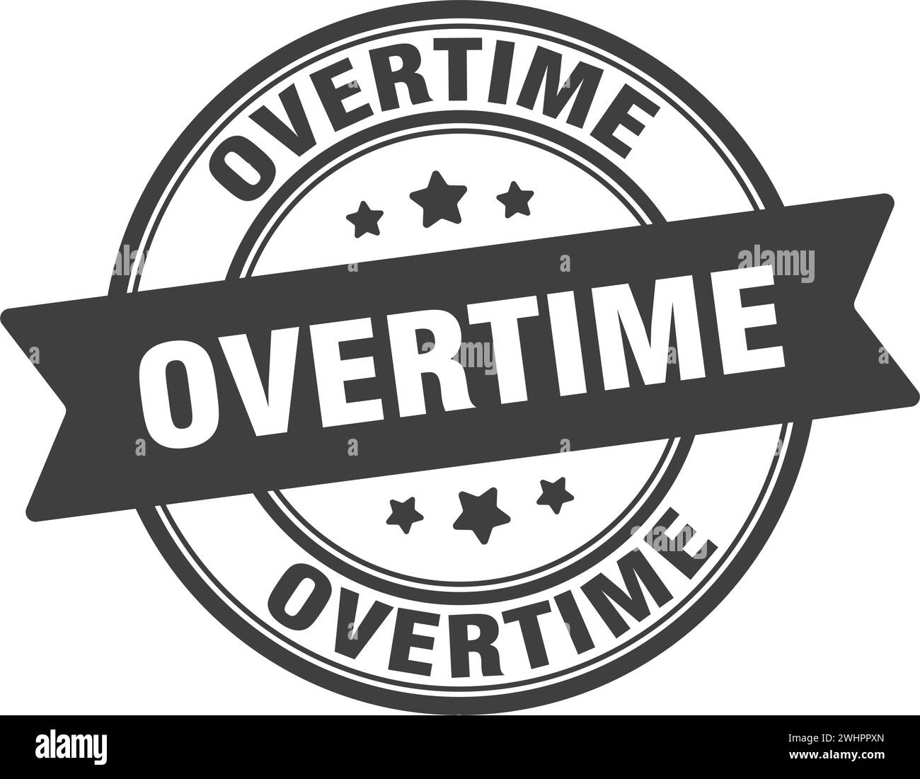 overtime stamp. overtime round sign. label on transparent background ...