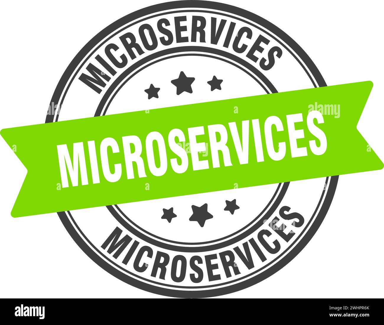 microservices stamp. microservices round sign. label on transparent ...