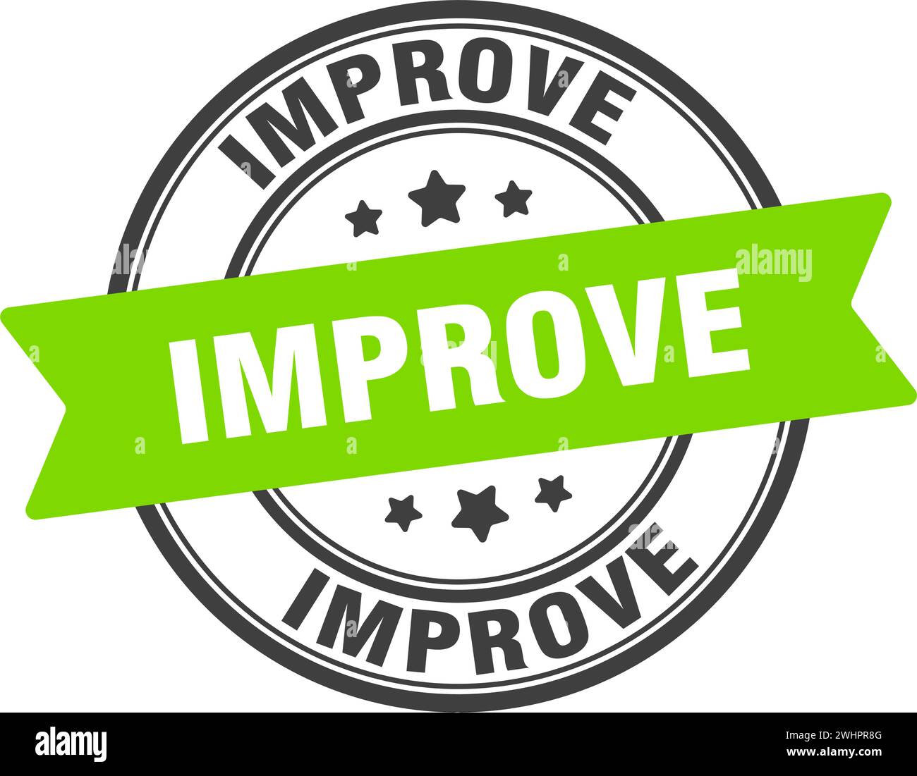 improve stamp. improve round sign. label on transparent background ...