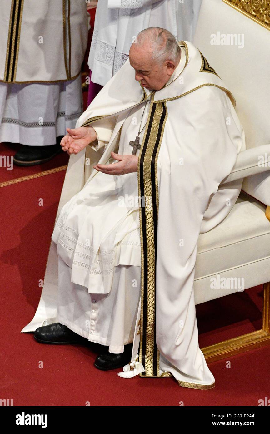 Italy, Rome, Vatican, 2024/2/11.Pope Francis celebrates a Holy Mass for ...