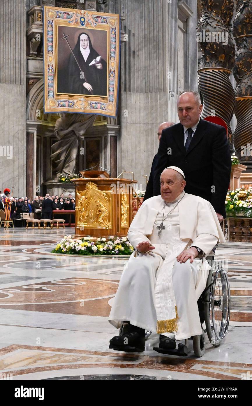 Italy, Rome, Vatican, 2024/2/11.Pope Francis celebrates a Holy Mass for ...