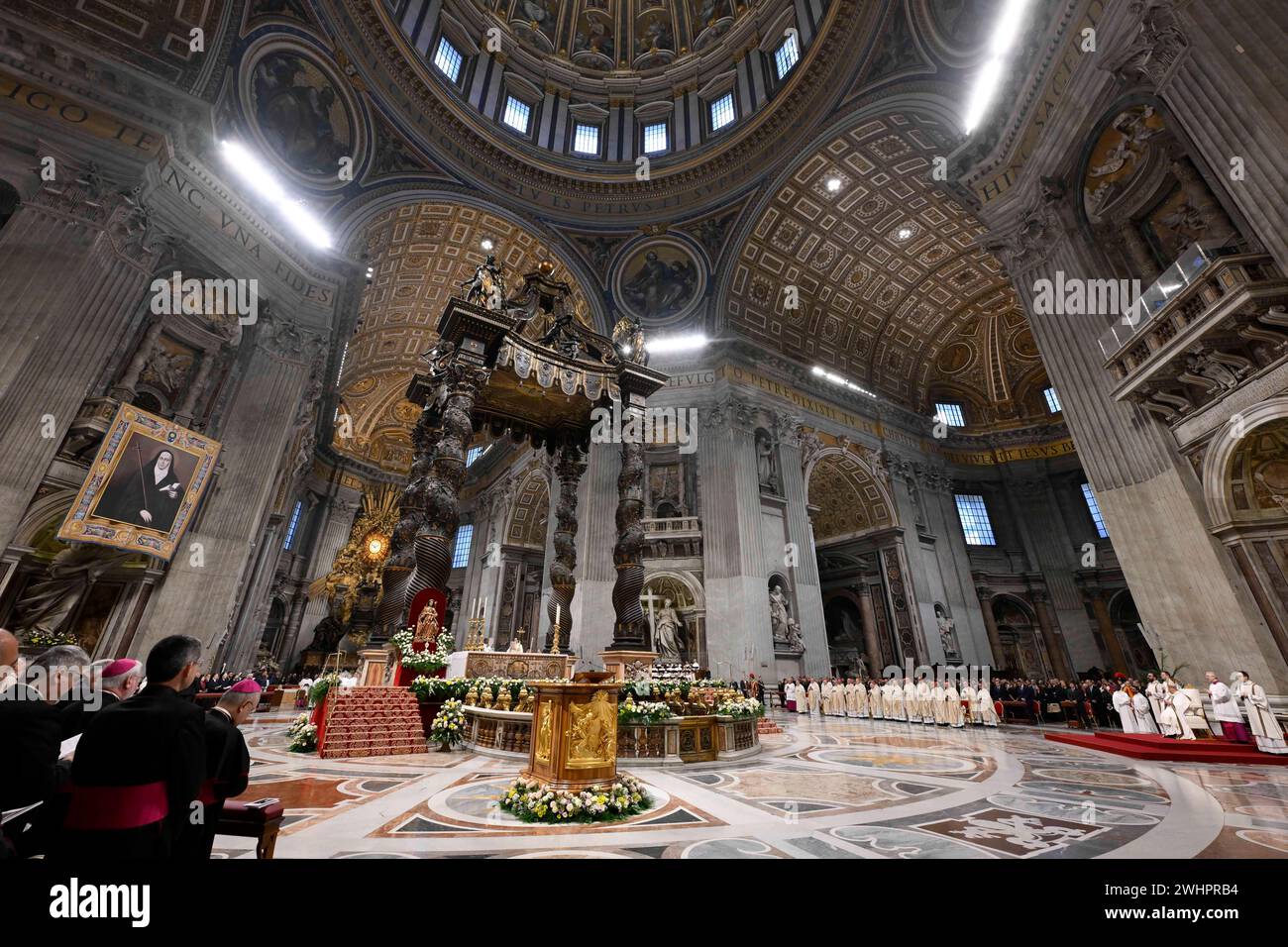 Italy, Rome, Vatican, 2024/2/11.Pope Francis celebrates a Holy Mass for ...