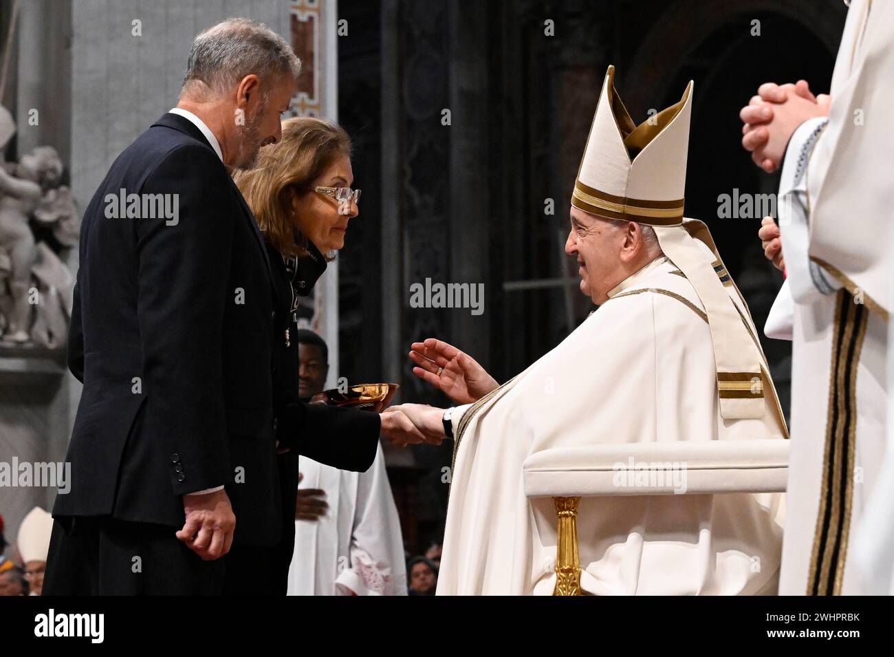 Italy, Rome, Vatican, 2024/2/11.Pope Francis celebrates a Holy Mass for ...