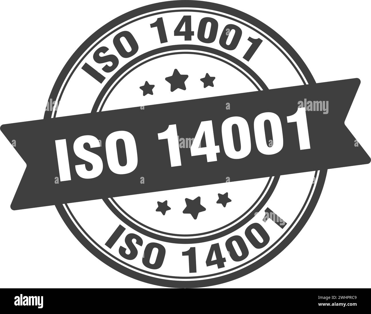 iso 14001 stamp. iso 14001 round sign. label on transparent background ...