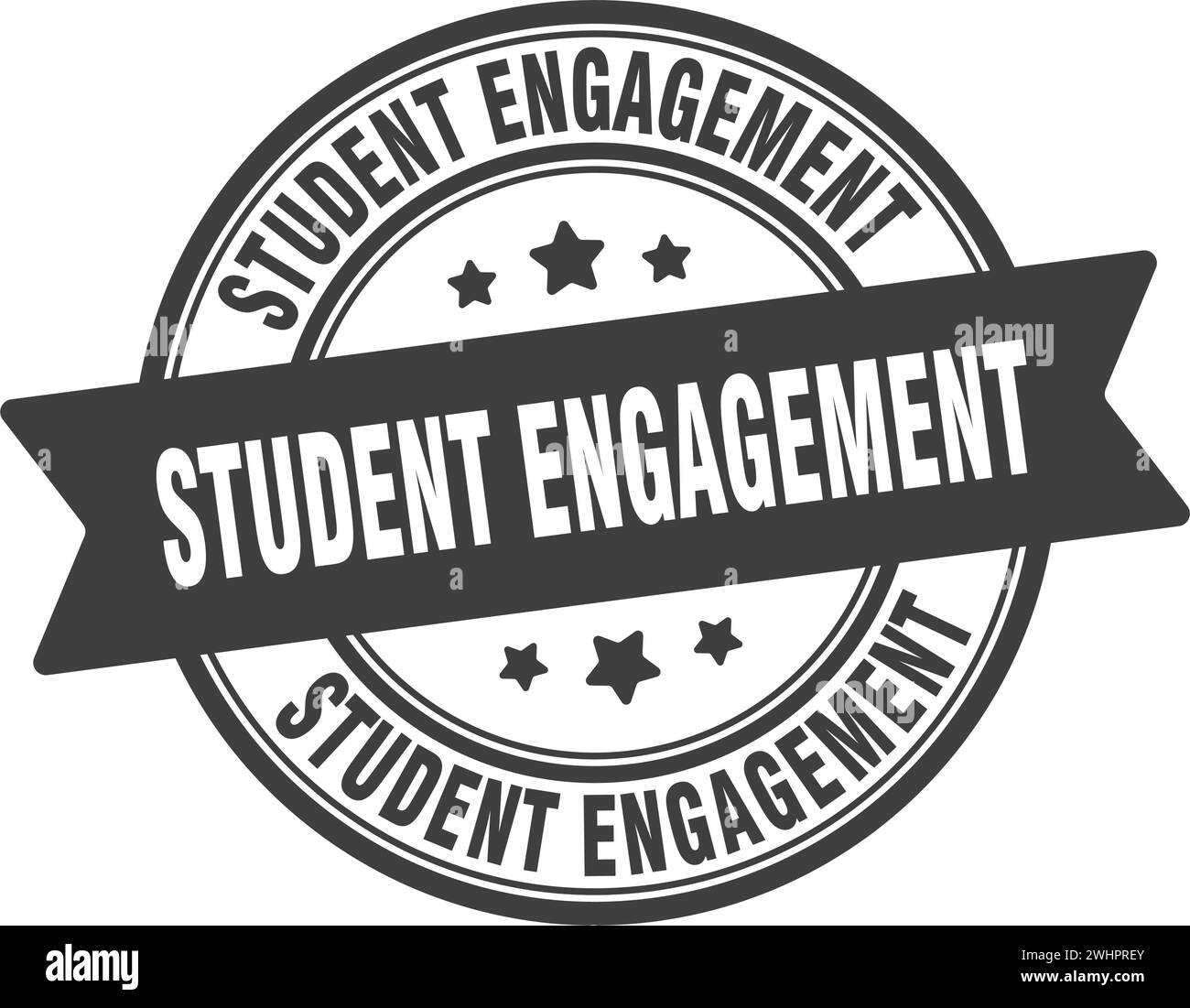 student engagement stamp. student engagement round sign. label on ...