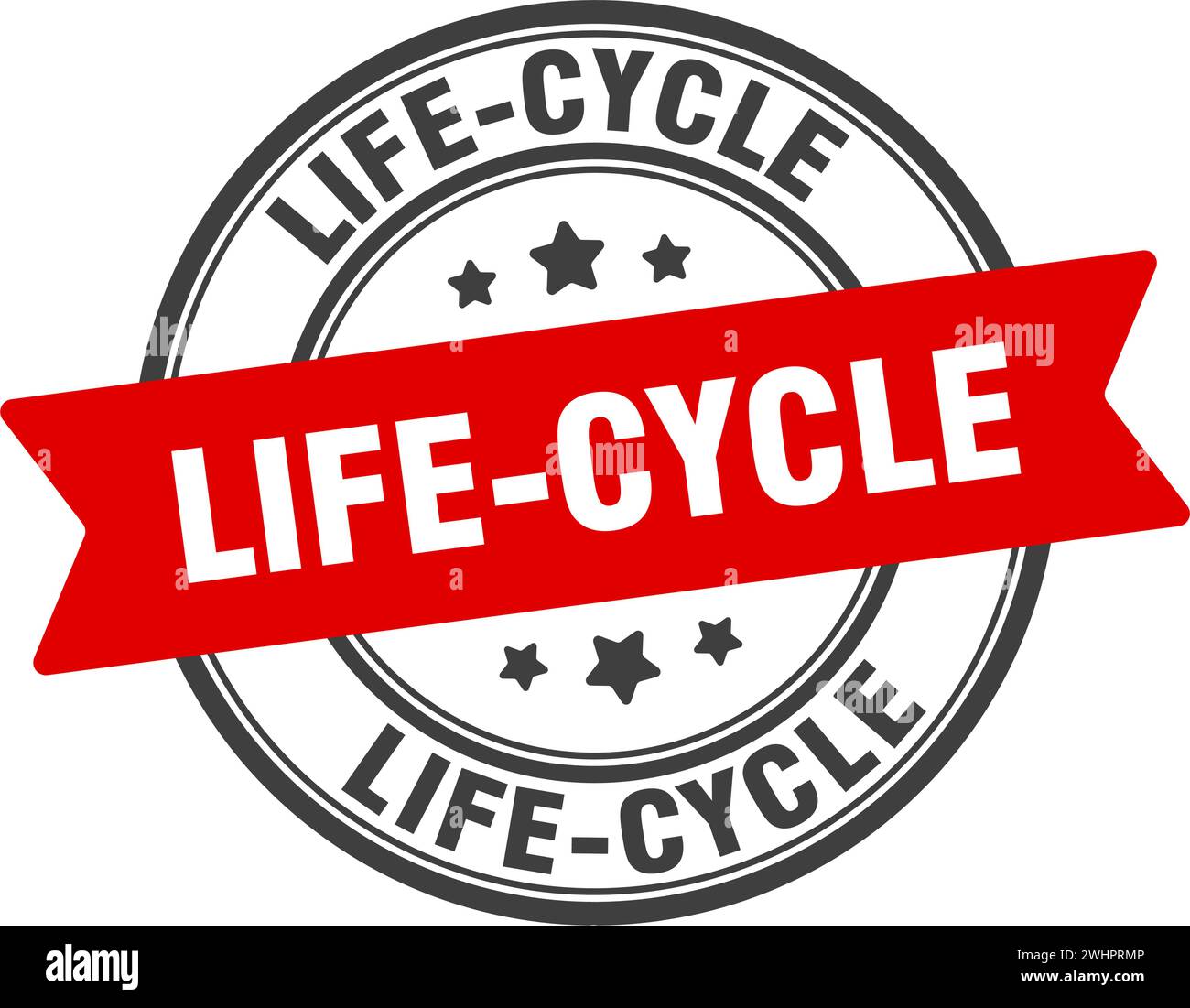 life-cycle stamp. life-cycle round sign. label on transparent ...