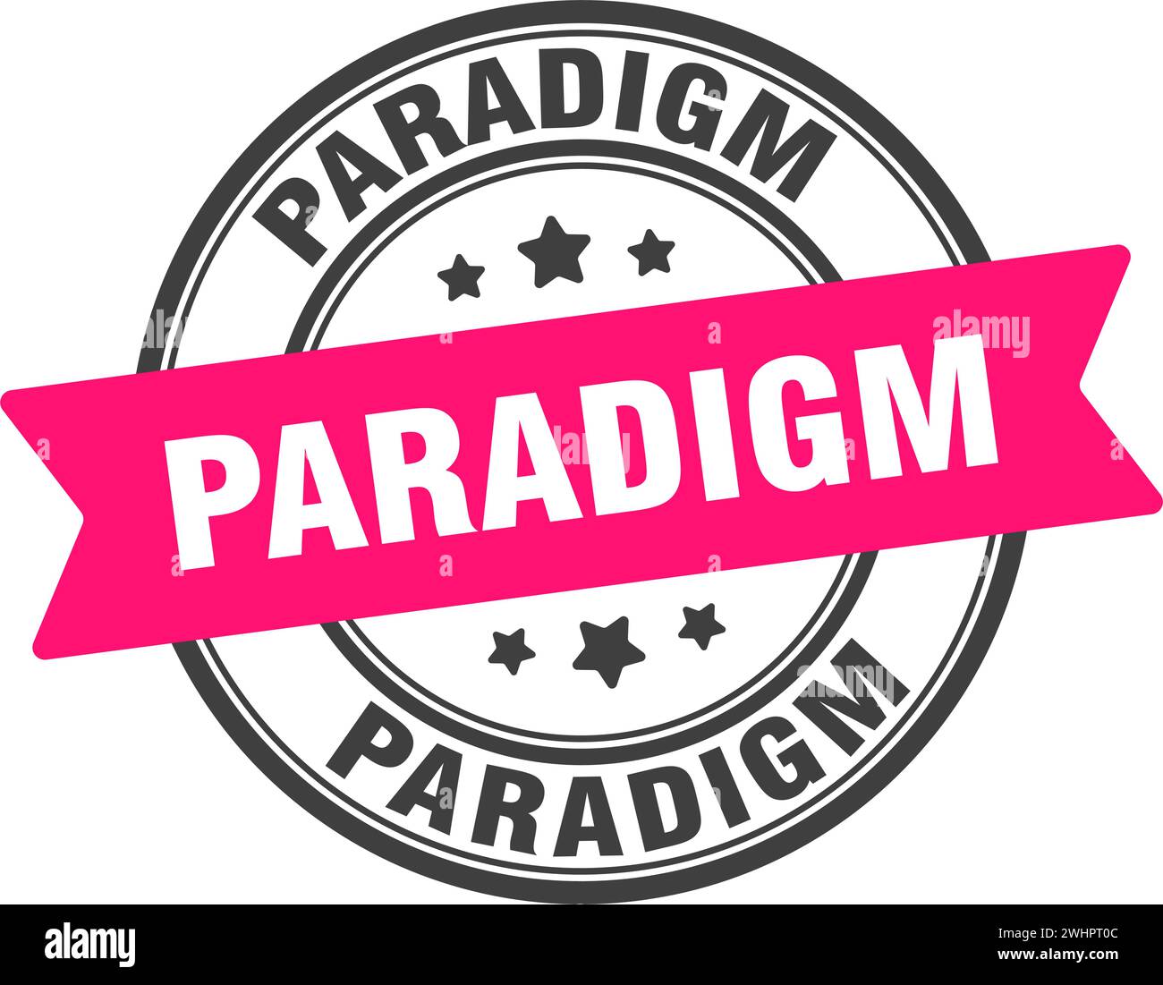paradigm stamp. paradigm round sign. label on transparent background ...
