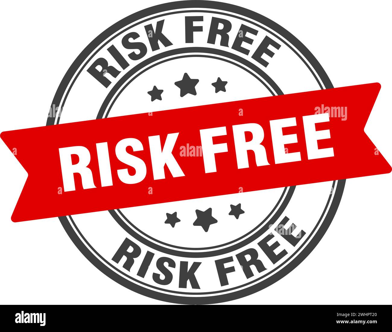 risk free stamp. risk free round sign. label on transparent background ...