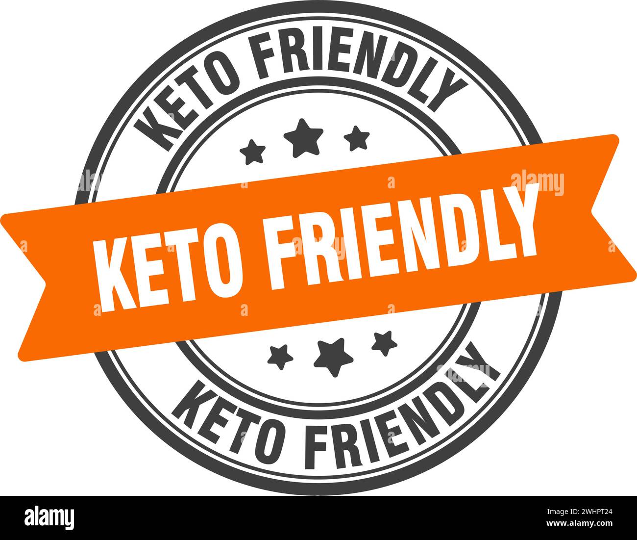 keto friendly stamp. keto friendly round sign. label on transparent ...