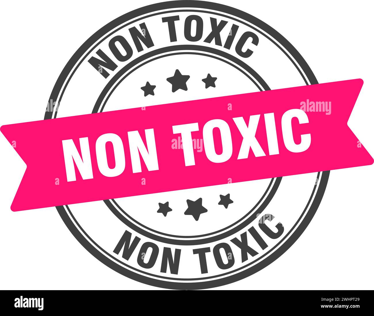 non toxic stamp. non toxic round sign. label on transparent background ...