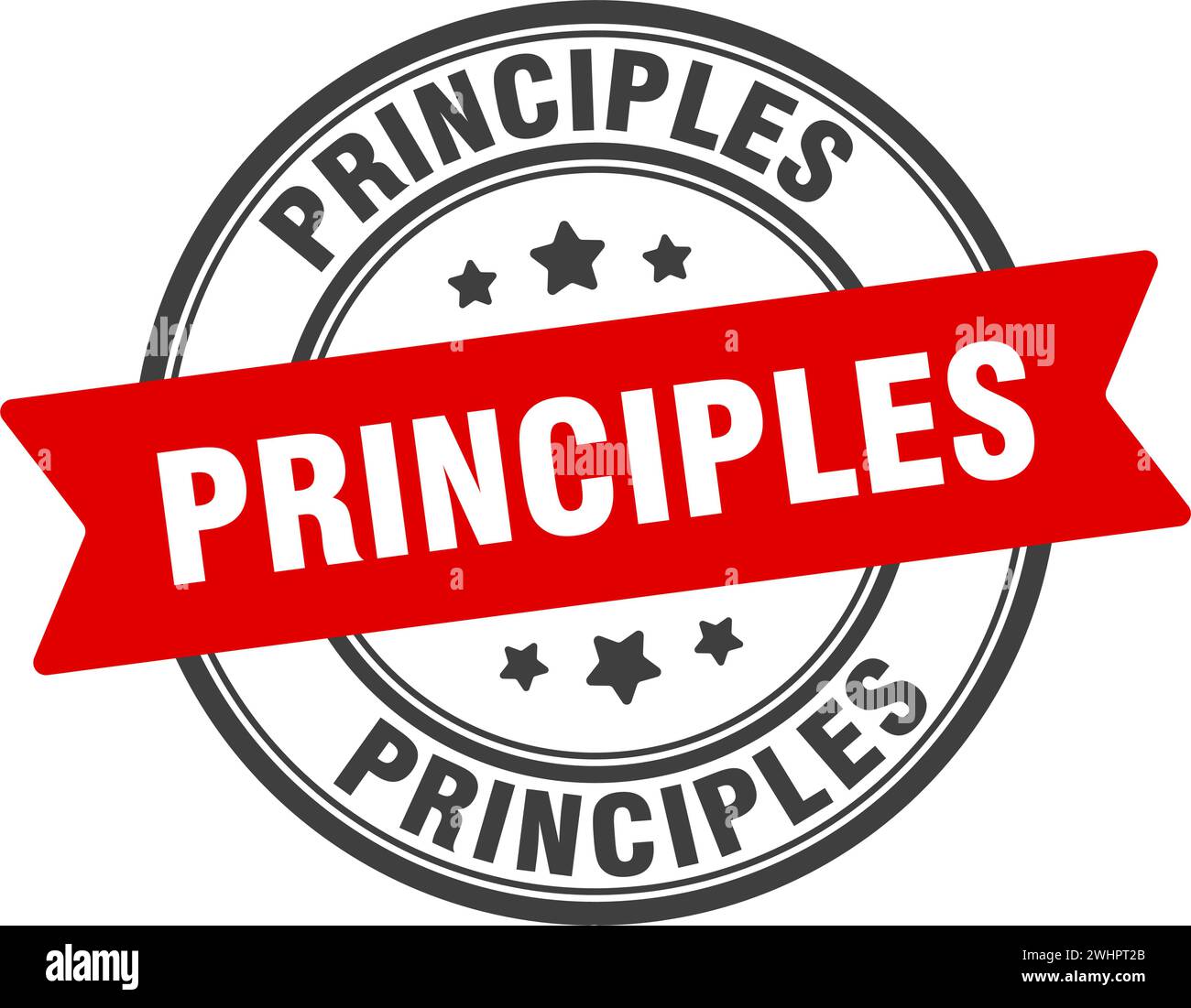 principles stamp. principles round sign. label on transparent ...