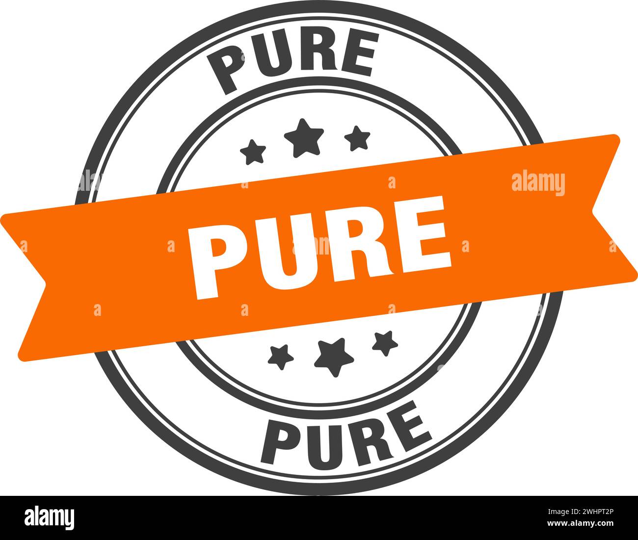 pure stamp. pure round sign. label on transparent background Stock ...