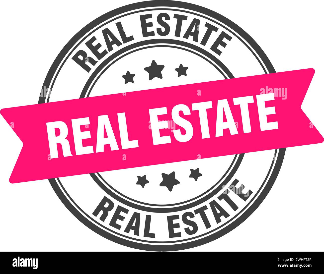 real estate stamp. real estate round sign. label on transparent ...