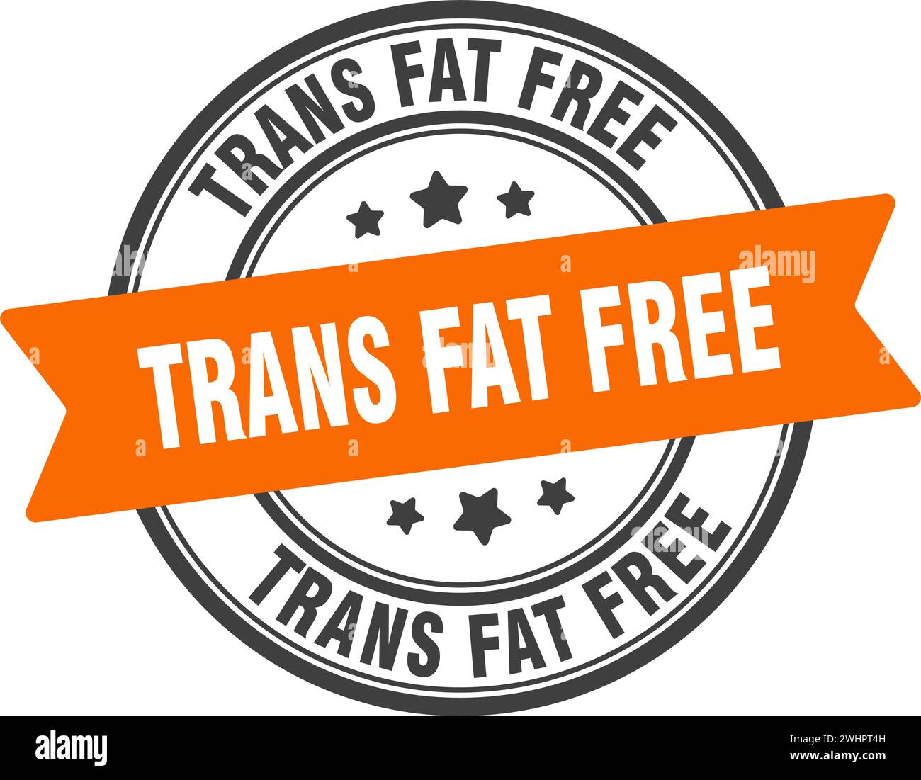 trans fat free stamp. trans fat free round sign. label on transparent ...