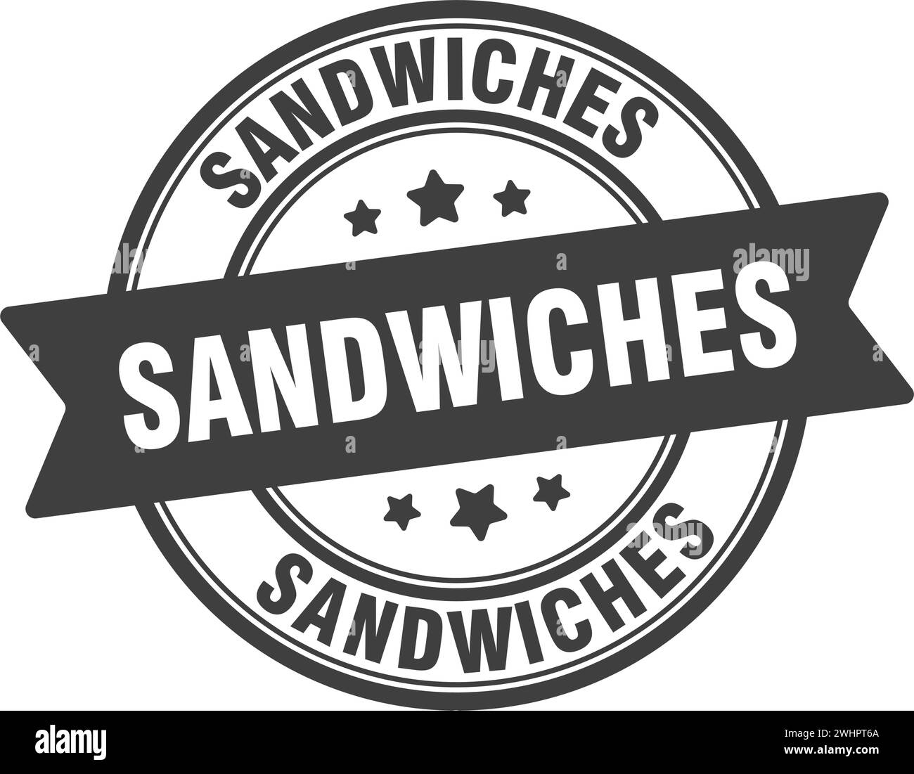 sandwiches stamp. sandwiches round sign. label on transparent ...