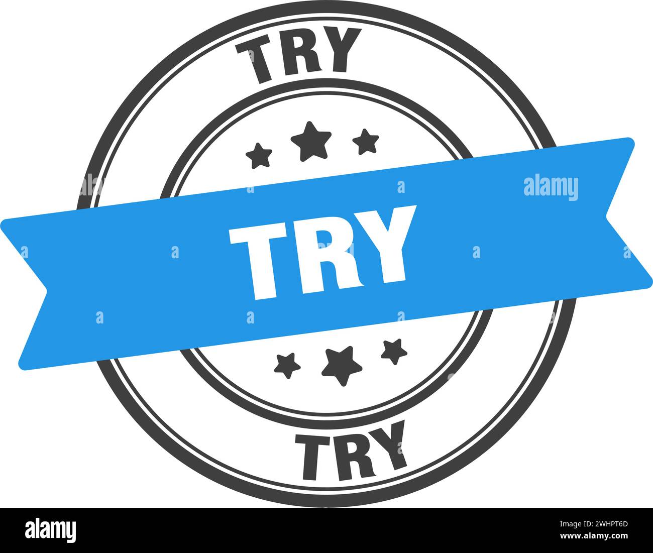 try stamp. try round sign. label on transparent background Stock Vector ...