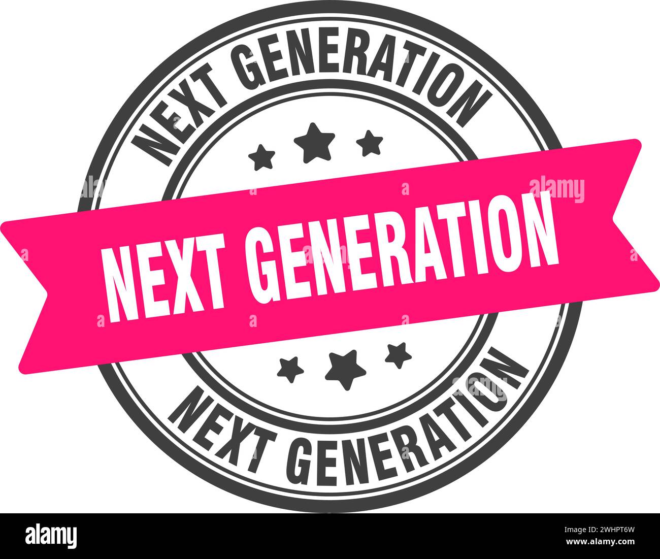 next generation stamp. next generation round sign. label on transparent ...