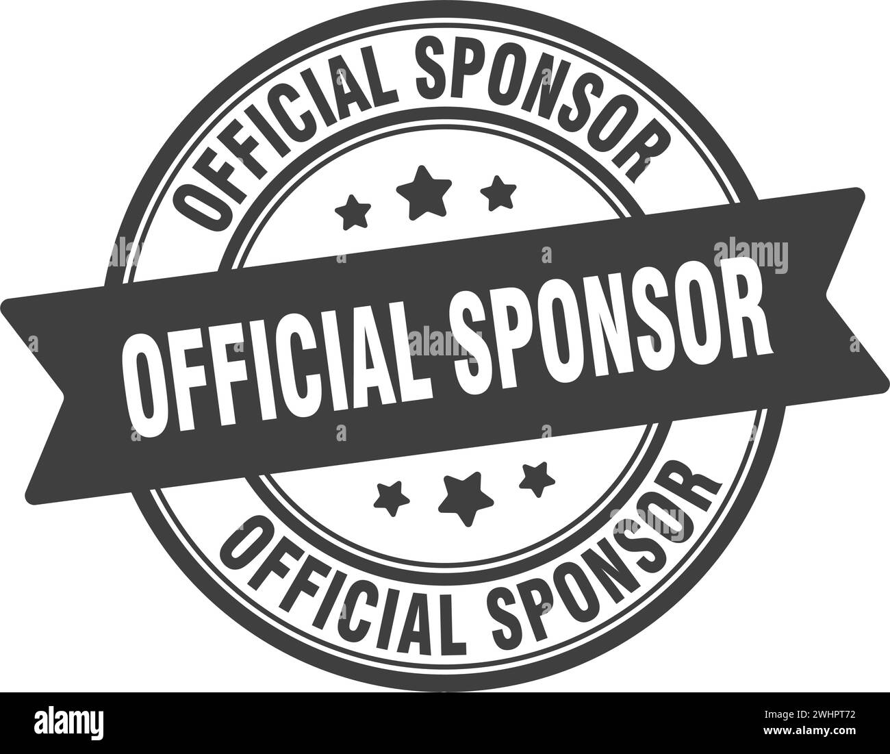 official sponsor stamp. official sponsor round sign. label on ...