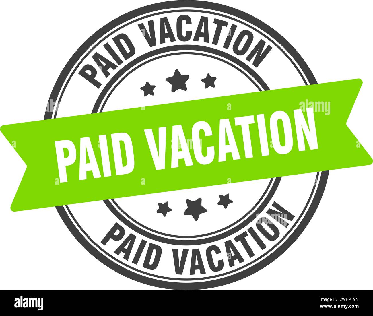 paid vacation stamp. paid vacation round sign. label on transparent ...