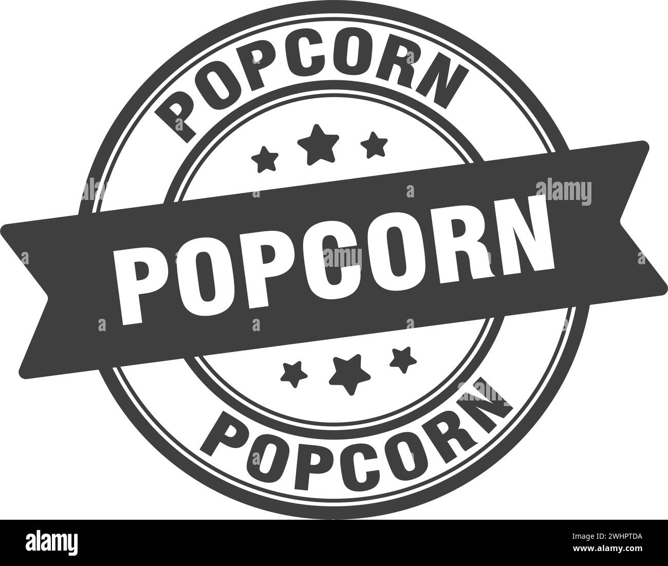 popcorn stamp. popcorn round sign. label on transparent background ...