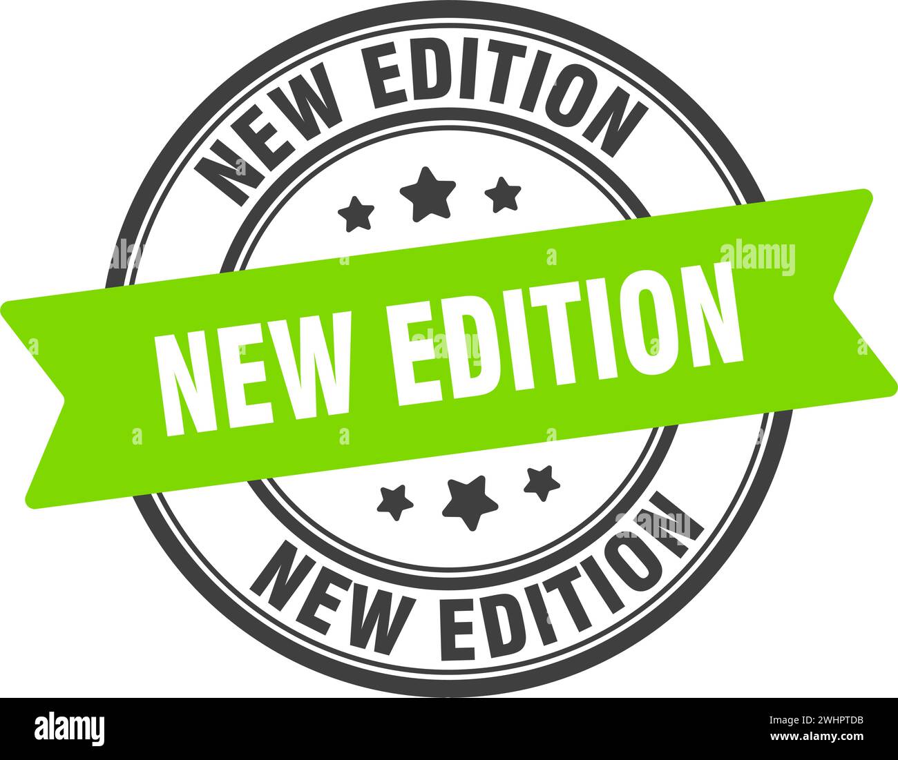 new edition stamp. new edition round sign. label on transparent ...