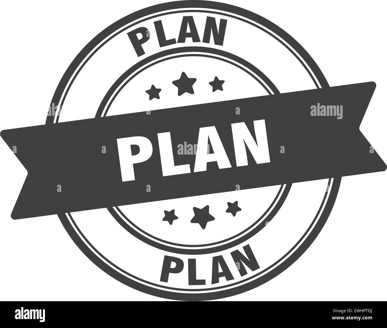 plan stamp. plan round sign. label on transparent background Stock ...