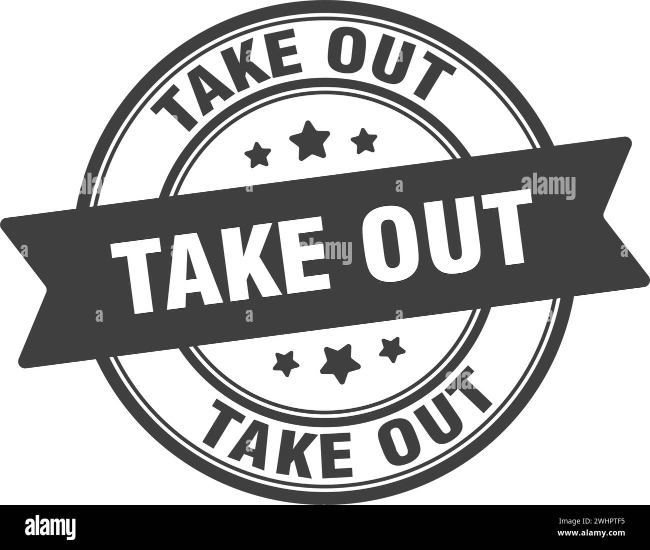 take out stamp. take out round sign. label on transparent background ...