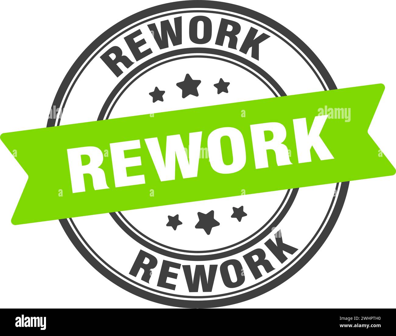 rework stamp. rework round sign. label on transparent background Stock ...