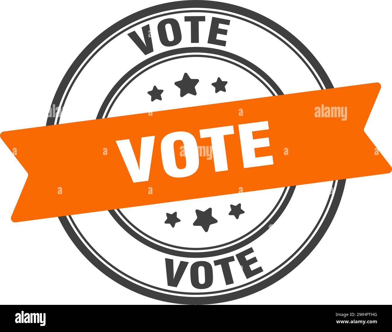 vote stamp. vote round sign. label on transparent background Stock ...