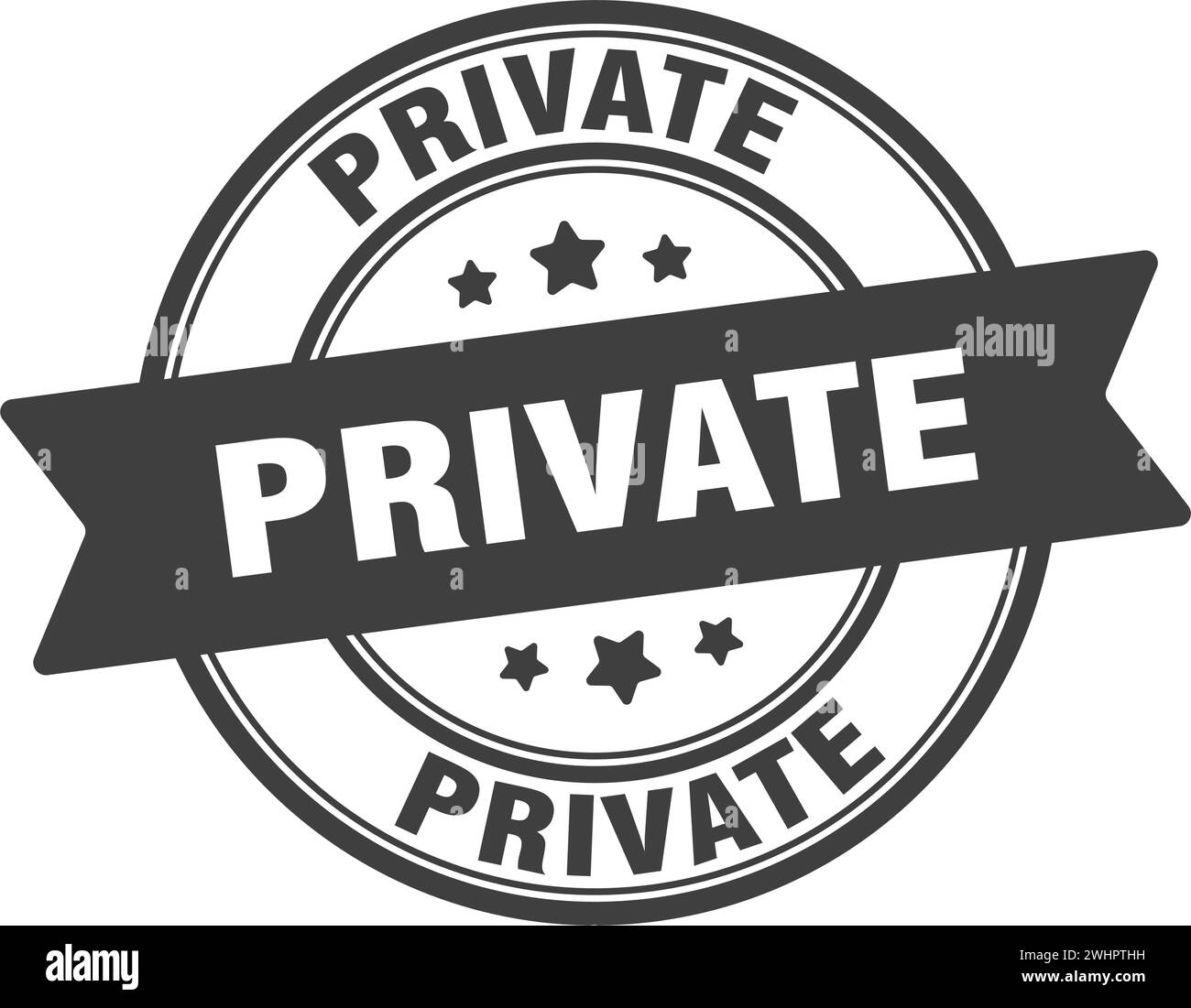 private stamp. private round sign. label on transparent background ...