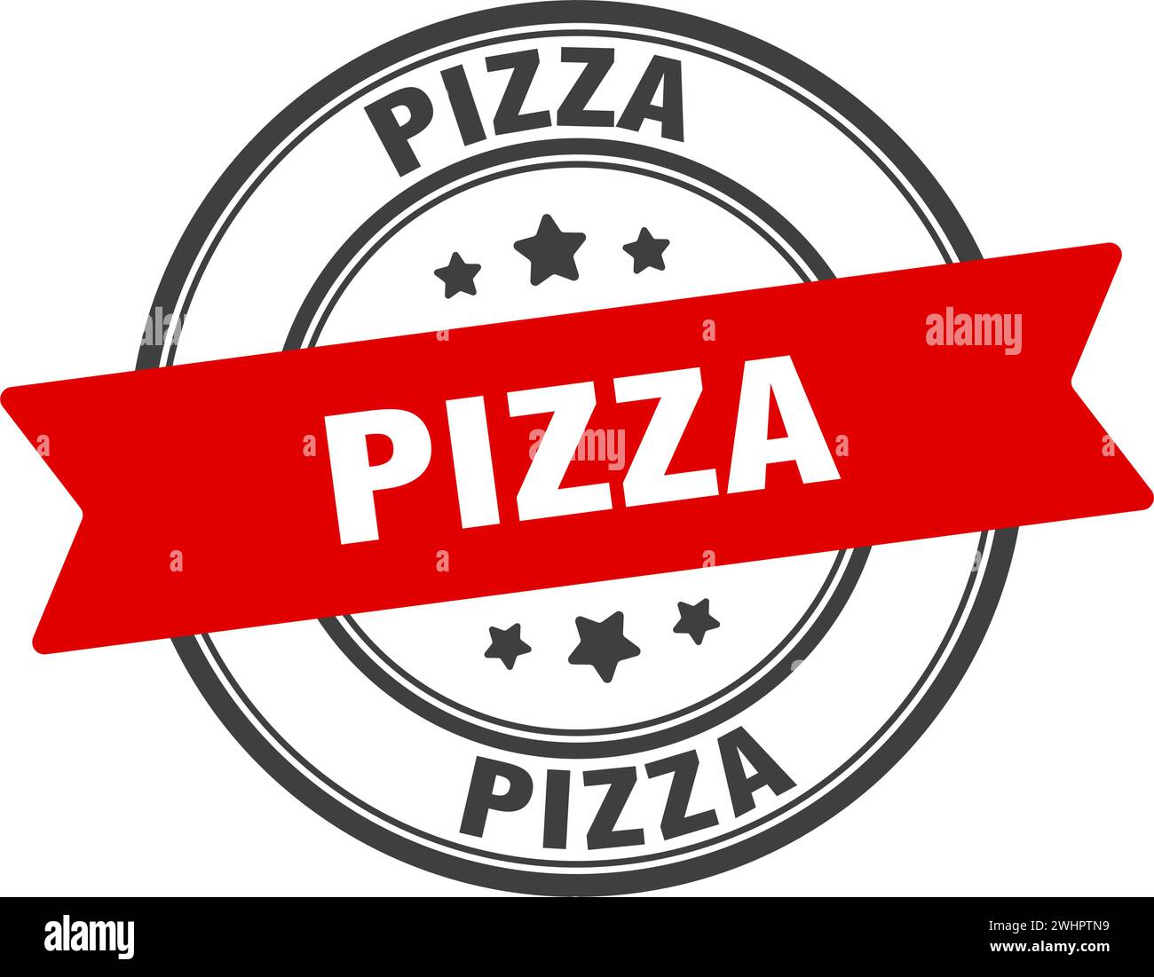 pizza stamp. pizza round sign. label on transparent background Stock ...