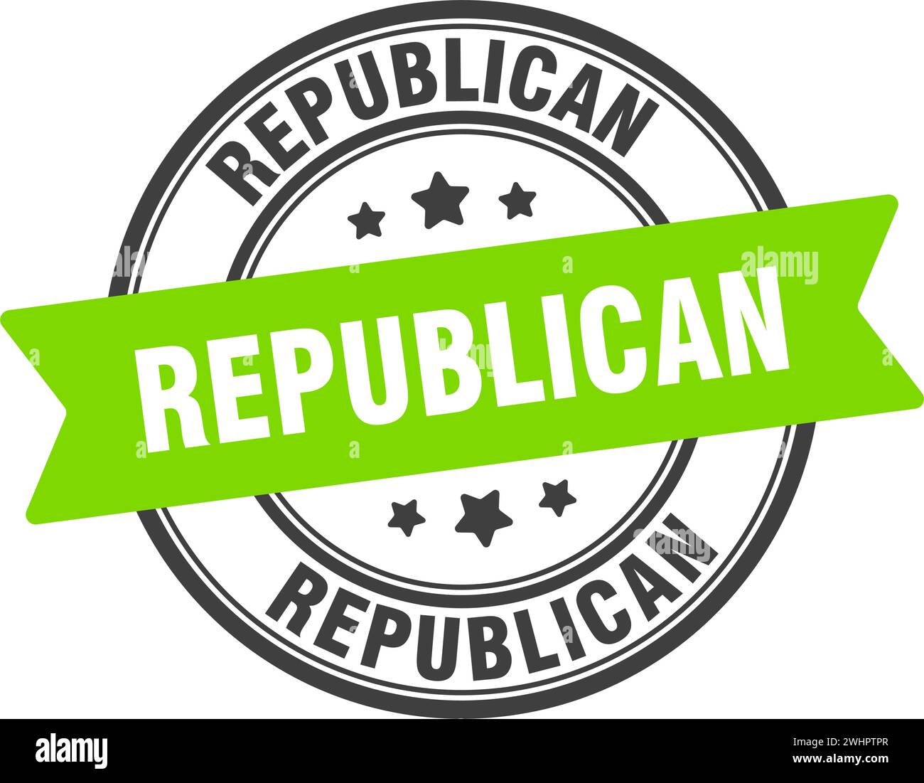 republican stamp. republican round sign. label on transparent ...