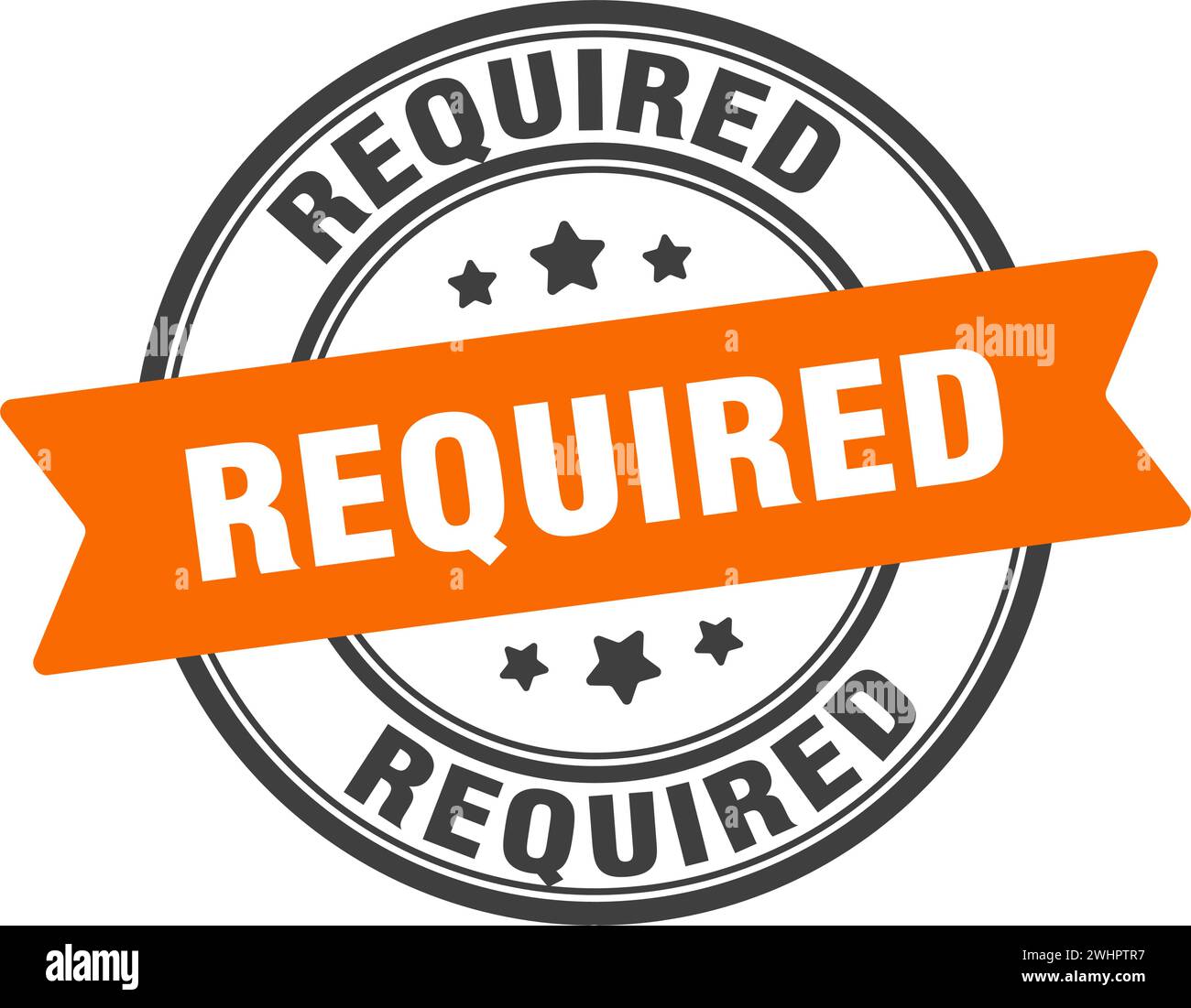required stamp. required round sign. label on transparent background ...