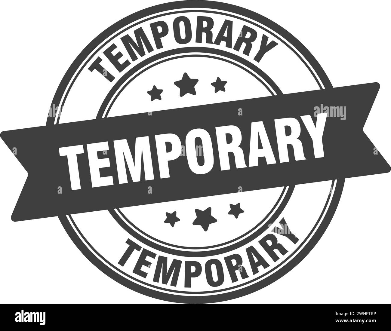 temporary stamp. temporary round sign. label on transparent background ...