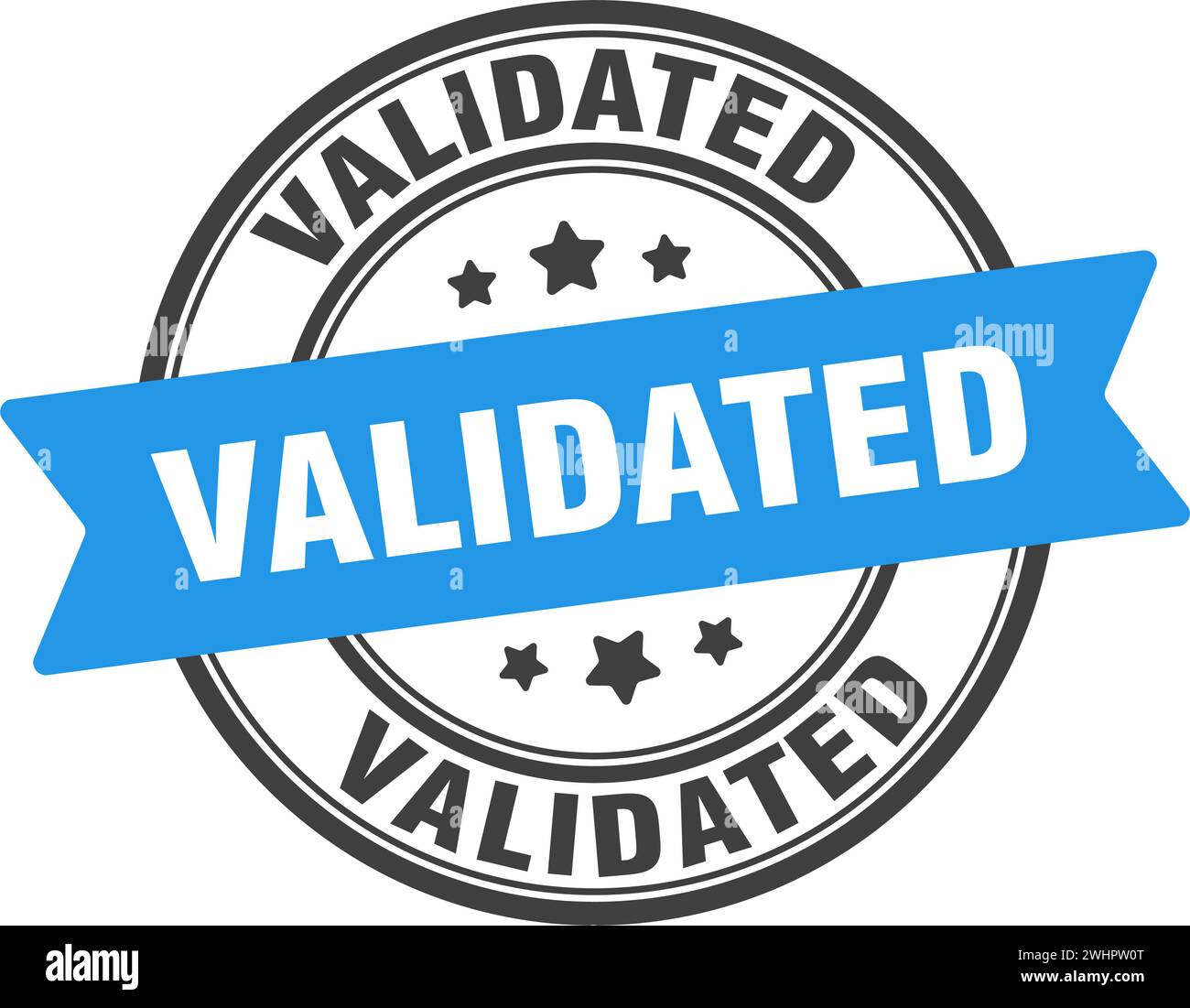 validated stamp. validated round sign. label on transparent background ...